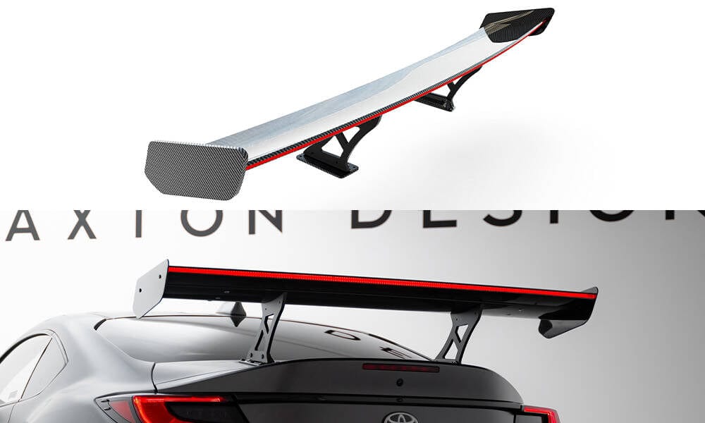 Maxton Design Carbon Spoiler With Internal Brackets Uprights + LED Toy ...